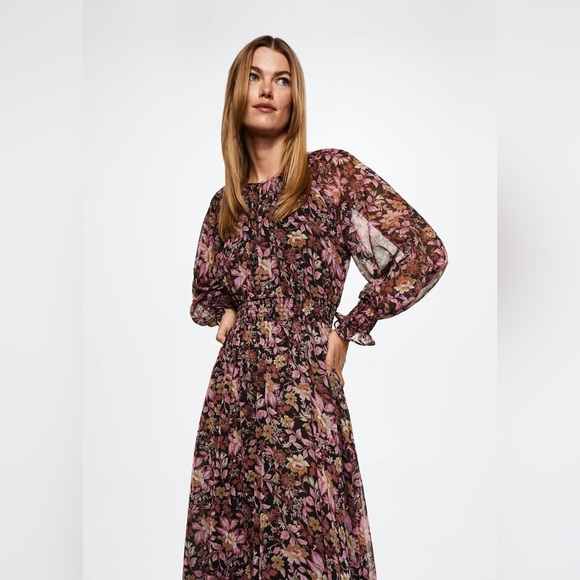 Mango | Dresses | Mango Flower Print Dress | Poshmark